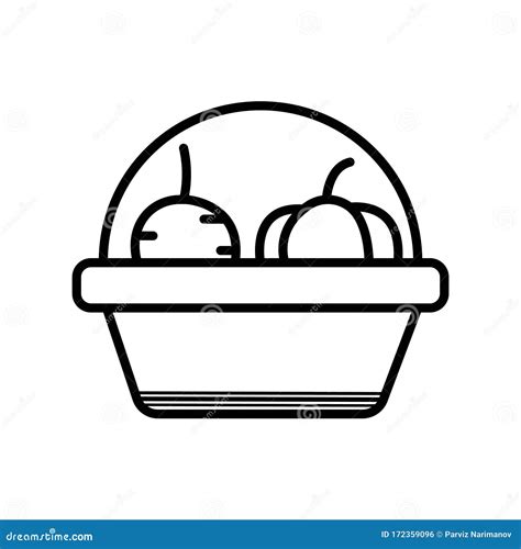 Fruit Basket Outline Icon Vector Stock Vector Illustration Of Basket