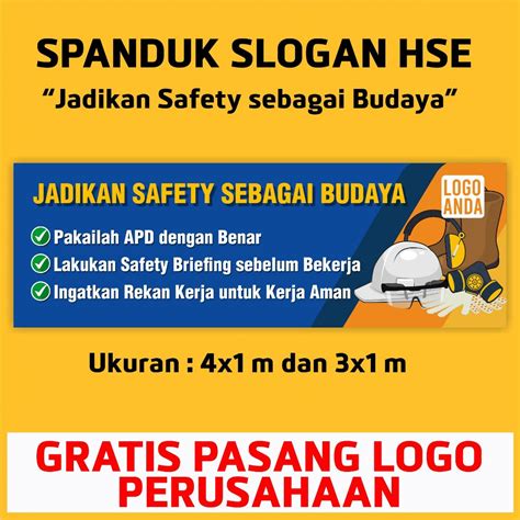 Jual Spanduk Banner Slogan Safety HSE EHS K3 Bulan APD PPE Shopee