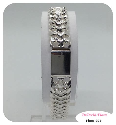 Pulso Tejido Cubano Diamantado Cm Cm Deperl Plata