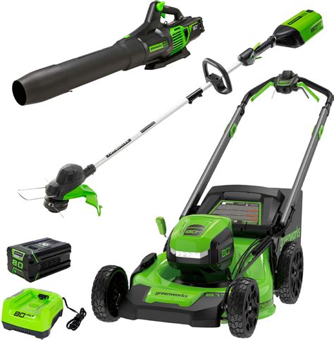 Greenworks V Lawn Mower String Trimmer And Leaf Blower