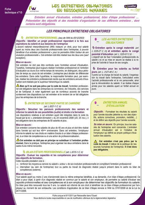 Calaméo Fiche technique sur les entretiens obligatoires en Ressources