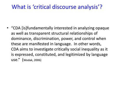 ppt what is ‘critical discourse analysis powerpoint presentation id 2529238
