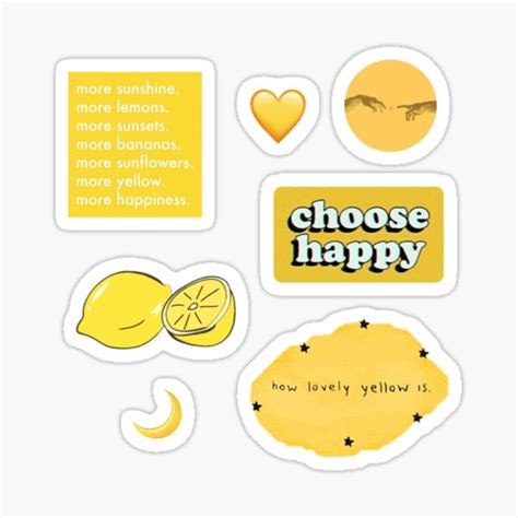 Yellow Aesthetic Sticker Set Sticker For Sale By Aesthetics You