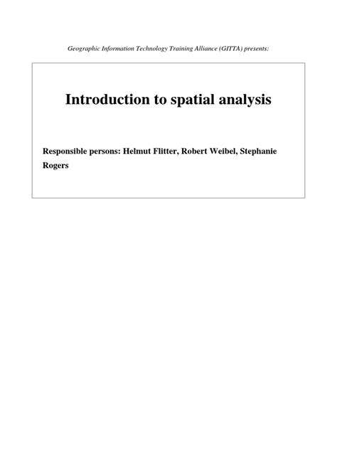 an introduction to the foundations and functions of spatial analysis pdf spatial analysis