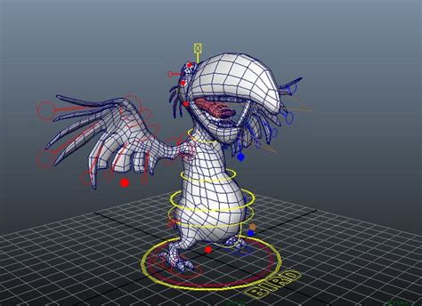 funny macaw rigged 3d model maya files free download cartoon birds 3d model animation reference
