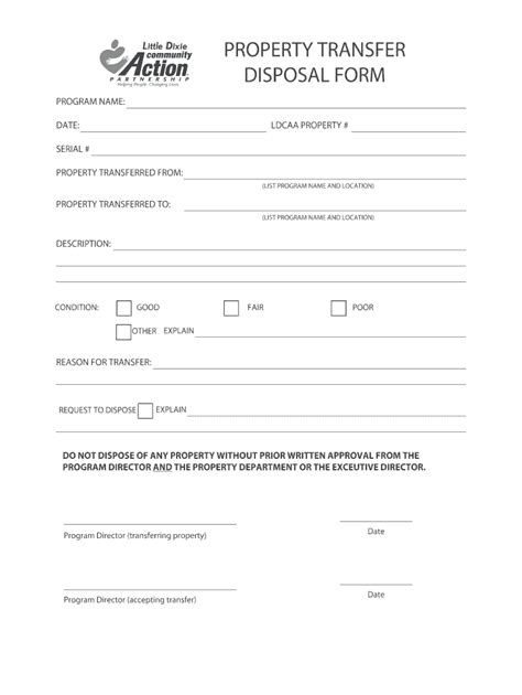Fillable Online 46 Property Transfer Disposal Form Hugo Lake State
