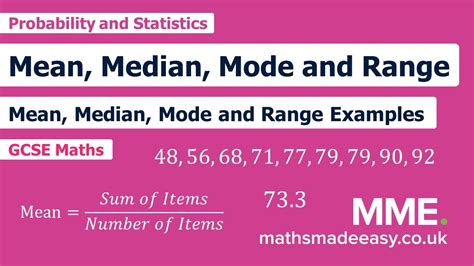 statistics mean median mode and range video 2 youtube