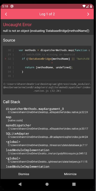 typeerror null is not an object evaluating databasebridge[methodname] · issue 997 · nozbe