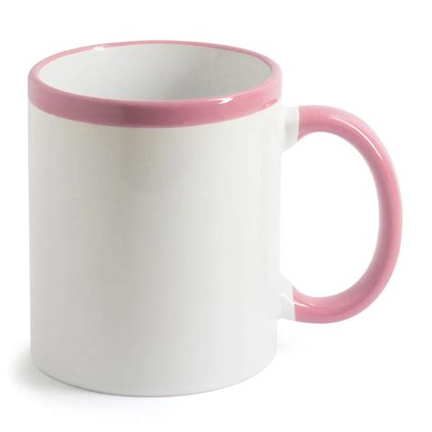 Caneca De Cer Mica Branca Al A E Faixa Rosa Ml Live Sub