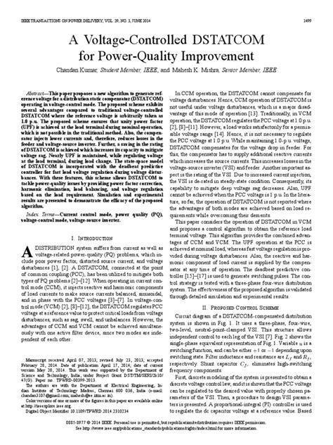 a voltage controlled dstatcom for power quality improvement pdf pdf ac power capacitor