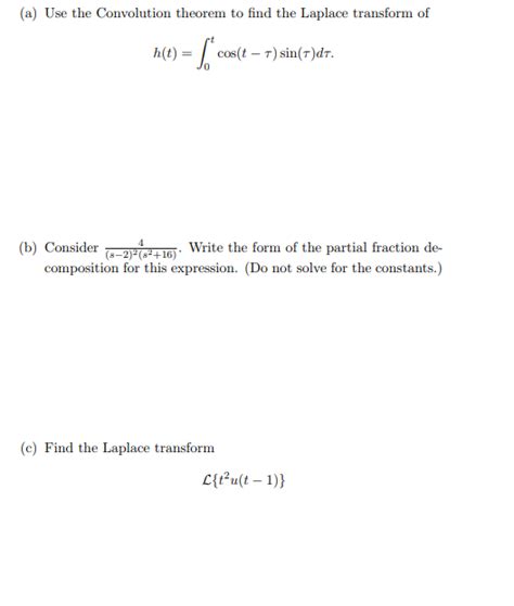 solved a use the convolution theorem to find the laplace