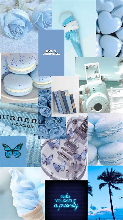 Blue Aesthetic Wallpaper Collage Sfondi Carini Sfondi Blu Sfondi Iphone