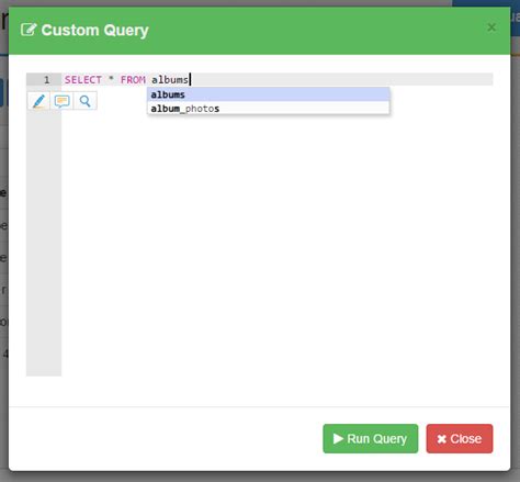 visual query a basic mysql query builder app code in php