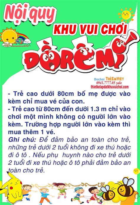 NHIỀU HƠN 5 NỘI DUNG CHO BẢNG NỘI QUY KHU VUI CHƠI TRẺ EM những nội