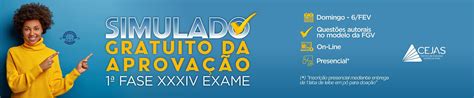 Simulado Gratuito da Aprovação OAB 1ª Fase XXXIV Exame Curso Cejas