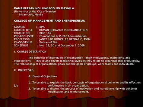 PPT PAMANTASAN NG LUNGSOD NG MAYNILA University Of The City Of