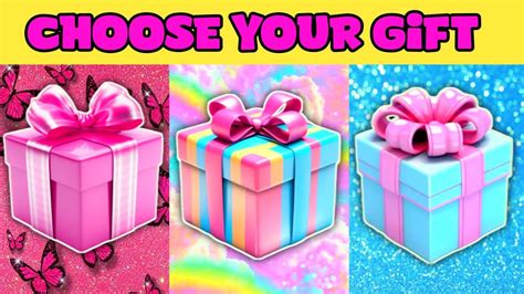 Escolha Um Presente Choose Your Gift Pink Vs Rainbow Vs Blue