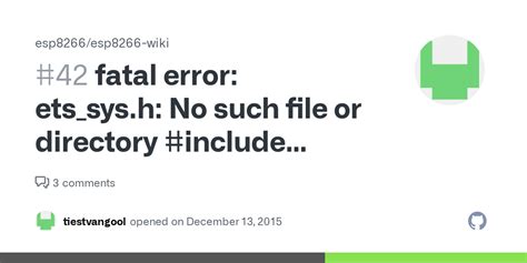 Fatal Error Ets Sys H No Such File Or Directory Include Ets Sys H