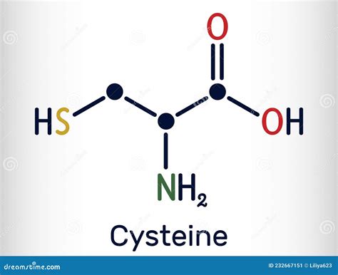 Cysteine Cys Proteinogenic Amino Acid Molecule Skeletal Chemical