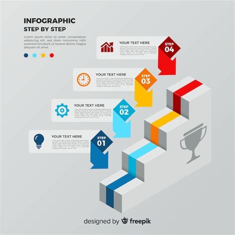 Free Vector Isometric Infographic Steps Concept
