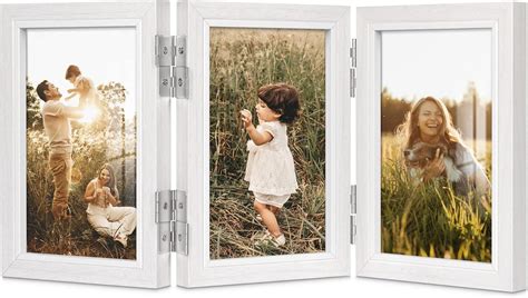 Afuly Bilderrahmen Collage 10x15 Holz Weiß 3 Bilder Mehrfach Fotorahmen