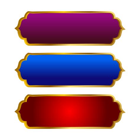 Set Of Luxury Golden Arabic Islamic Banner Title Frame Png Transparent