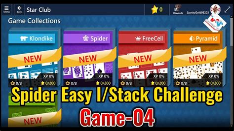 Star Club Spider Easy I Game No 04 Microsoft Solitaire YouTube