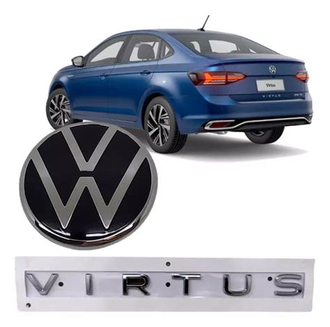 Kit Emblema Traseiro Escrita Original Vw Novo Virtus