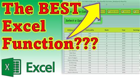 excel filter function tutorial examples youtube