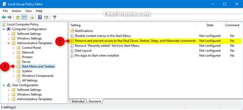 disable shut down restart sleep and hibernate in windows 10 tutorials