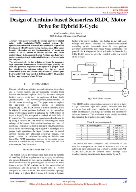pdf ijert design of arduino based sensorless bldc motor drive for hybrid e cycle ijert