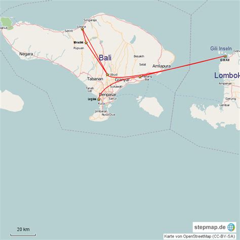 StepMap Bali Lombok Landkarte für Deutschland