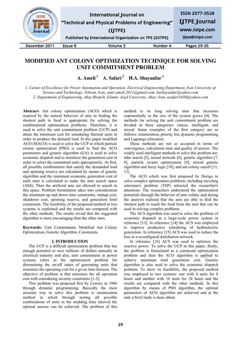 pdf modified ant colony optimization technique for solving unit commitment problem