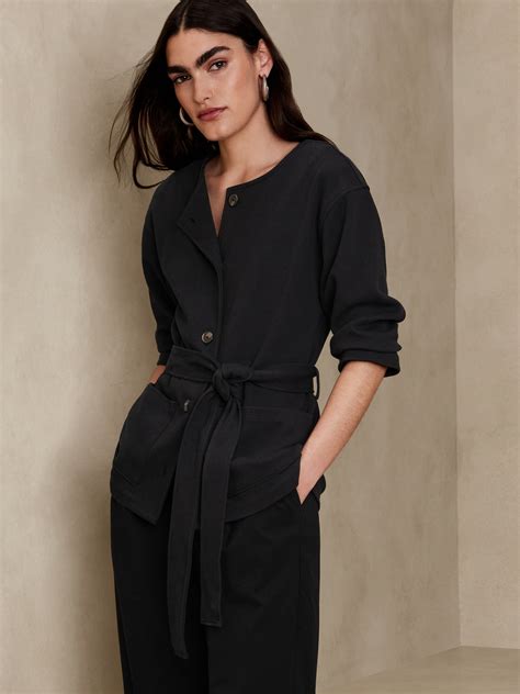Twill Knit Jacket Banana Republic Factory