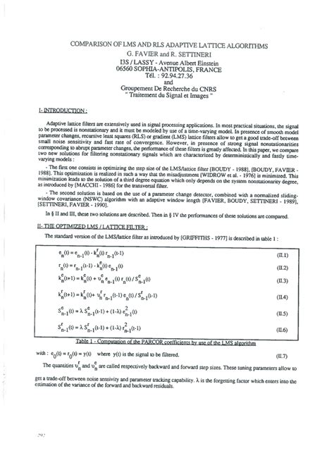 pdf comparison of lms and rls adaptive lattice algorithms
