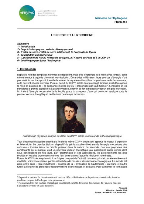 PDF LENERGIE ET LHYDROGENE Documents Tout Savoir Fiche 0 1