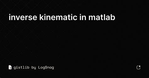 gistlib inverse kinematic in matlab