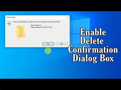 How To Enable Delete Confirmation Dialog In Windows Youtube
