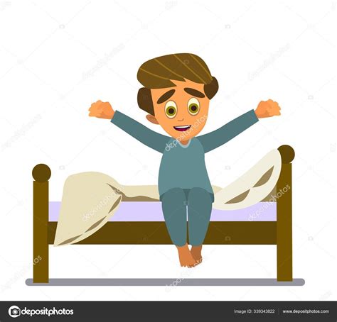 Image Vectorielle Petit Gar On Se R Veille Le Matin Par Lastrooo