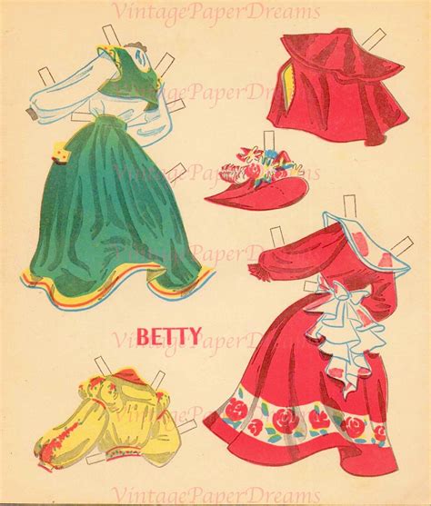 Vintage Paper Doll Printable Pdf Polka Party Paper Dolls 40s 1940s Paper Doll Download Dance