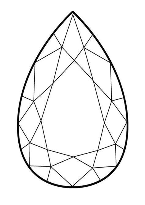 Printable Diamond Coloring Page Gem Drawing Jewel Drawing Jewelry