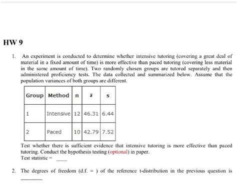 Solved An Experiment Is Conducted To Determine Whether Chegg