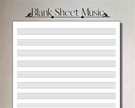 Printable Blank Sheet Music Manuscript Paper Stave Printable Pdf