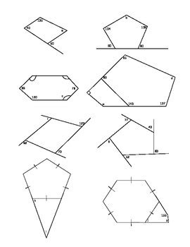 Interior Exterior Angles Of A Polygon Worksheet By Molly Perkins
