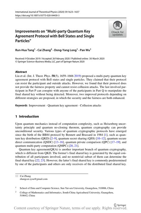 improvements on “multi party quantum key agreement protocol with bell states and single