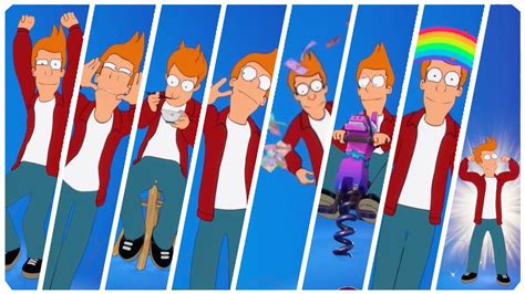 Philip J Fry All Emotes Dances Fortnite Futurama YouTube