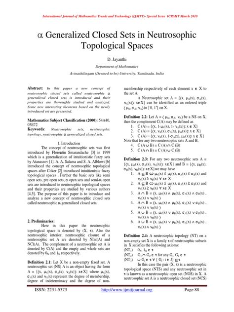 alfa generalized closed sets in neutrosophic topological spaces pdf logic mathematics