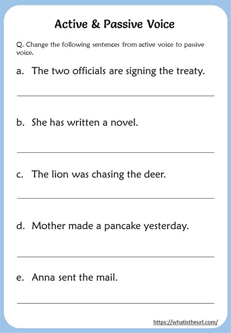 Active And Passive Voice Worksheets Grade Your Home Teacher