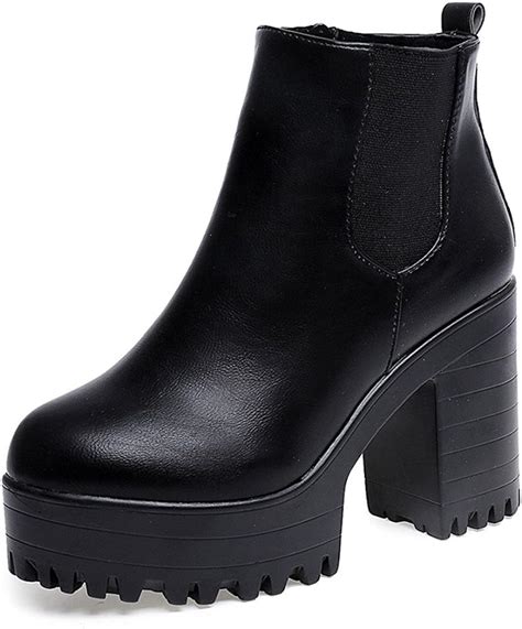 2019 Invierno Mujer Botines Tacon Alto Plataforma Zapatos Botas Martin