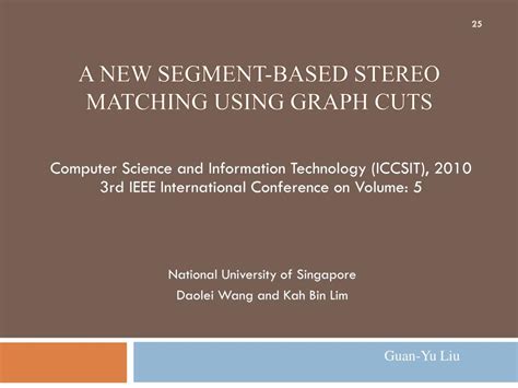 ppt segment based stereo matching using graph cuts powerpoint presentation id 2135323